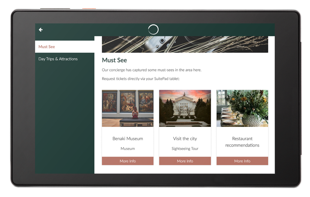 SuitePad In-Room Tablet — Digital Guest Directory