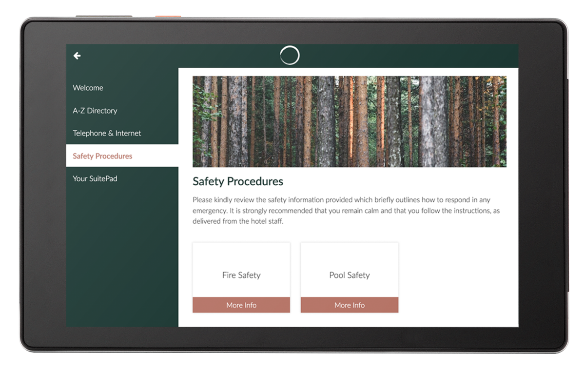 SuitePad In-Room Tablet — Digital Guest Directory